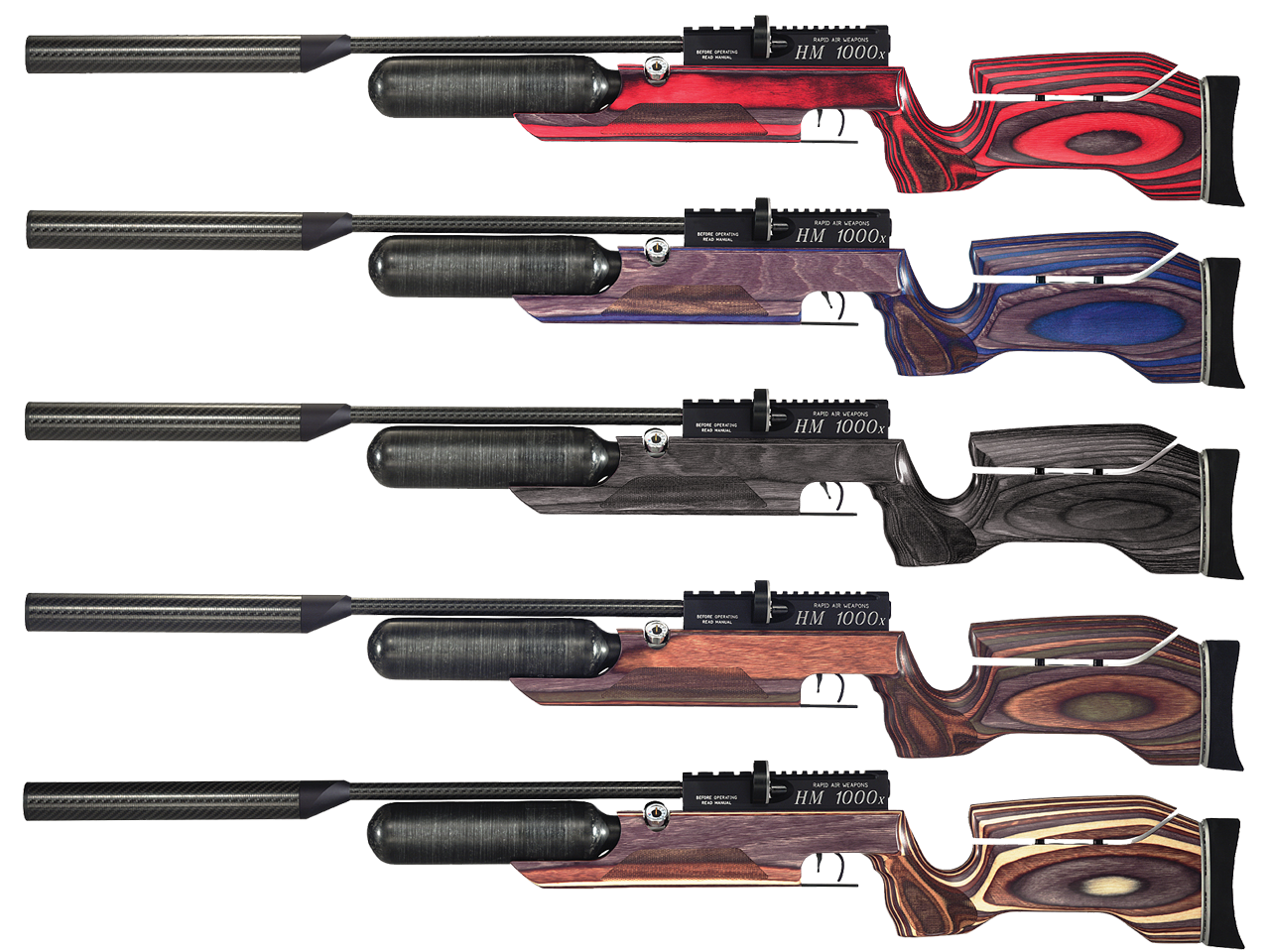 RAW PCP Rifle HM1000X LRT Wood | RH | 9mm .35cal | Red | SW10035.8